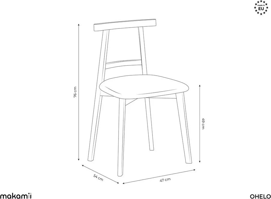 Krémová jídelní židle z masivního dřeva Ohelo – Makamii