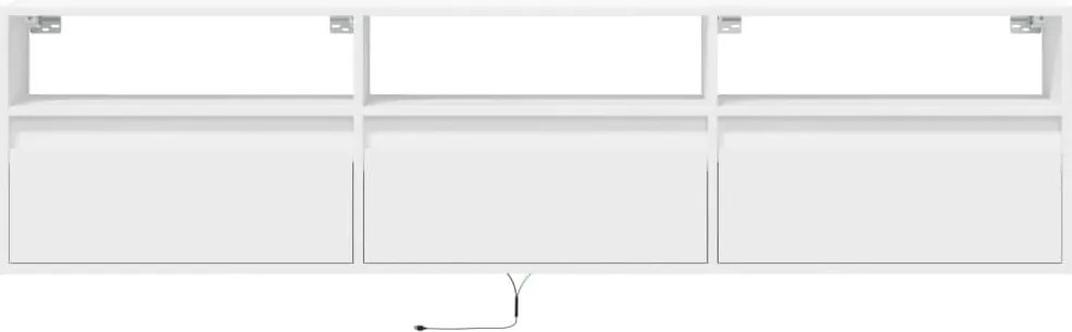 Nástěnná TV skříňka s LED bílá 180 x 31 x 45 cm 3307940