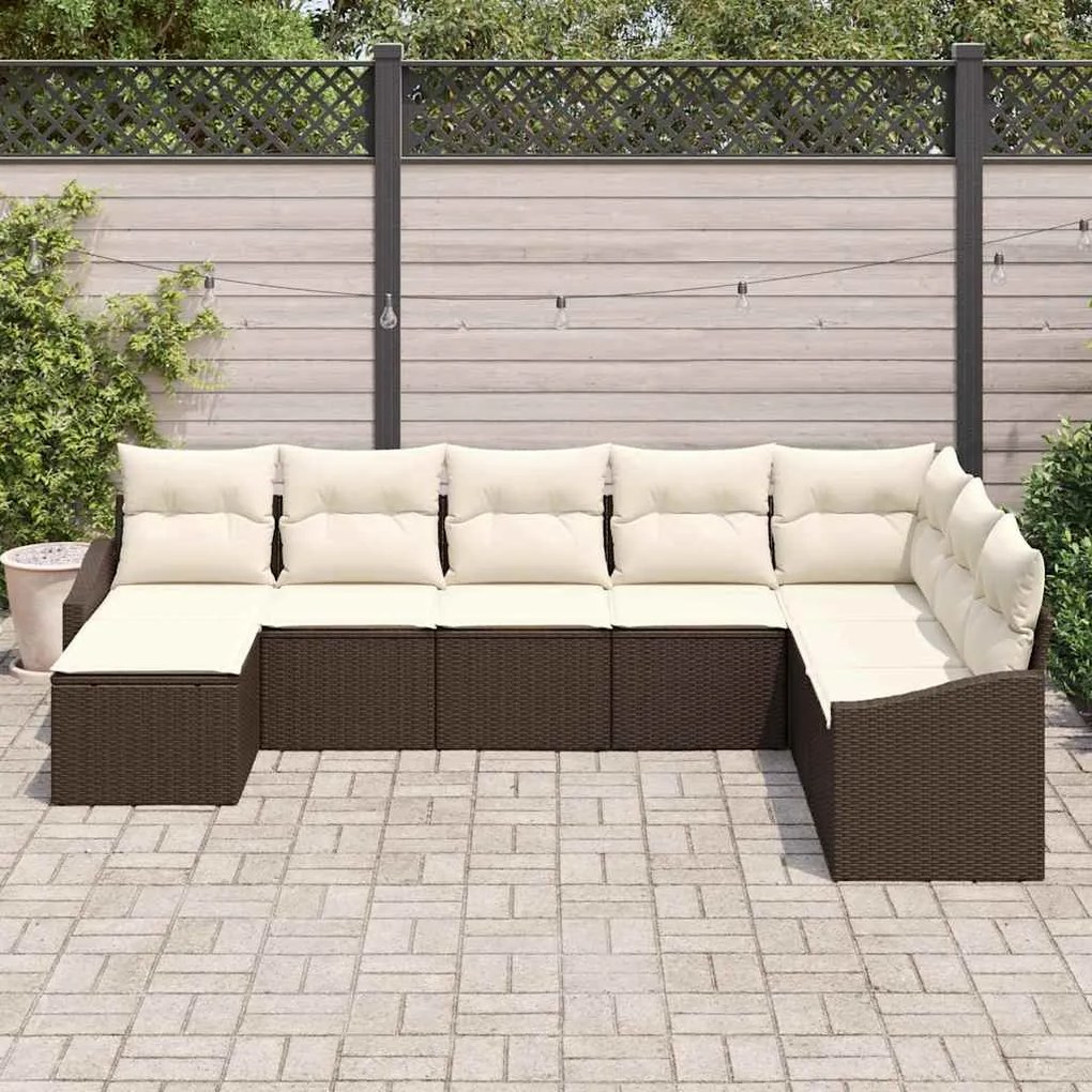 Set pohovek 8 ks Hnědá polyratan 3346838