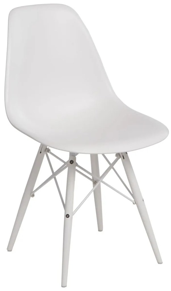 Culty Bílá plastová židle DSW s bílou podnoží