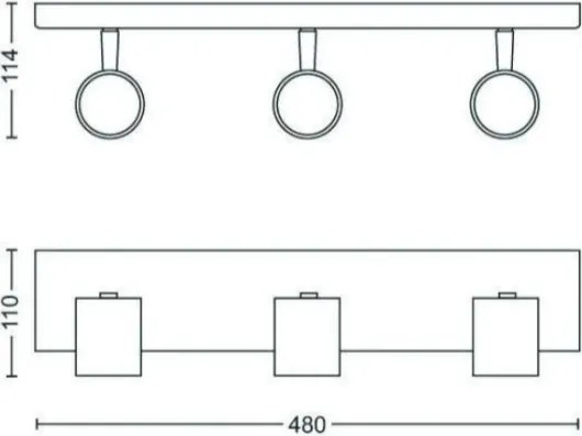Philips - LED RGBW Stmívatelné bodové svítidlo RUNNER 3xGU10/6,5W/230V černá