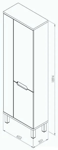 BPS-koupelny Doplňková koupelnová skříňka vysoká Orion L V 60