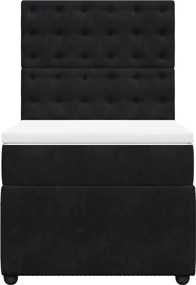 Box spring postel s matrací černá 90x200 cm samet 3294552