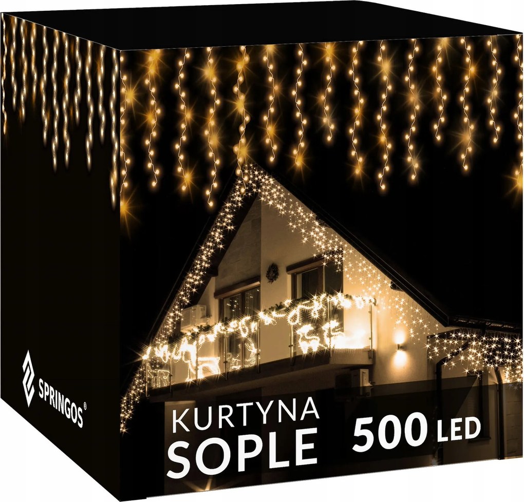 Sople 500LED Venkovní Osvětlení 22,5 M Silná Flash Závěs Světelná Girlanda