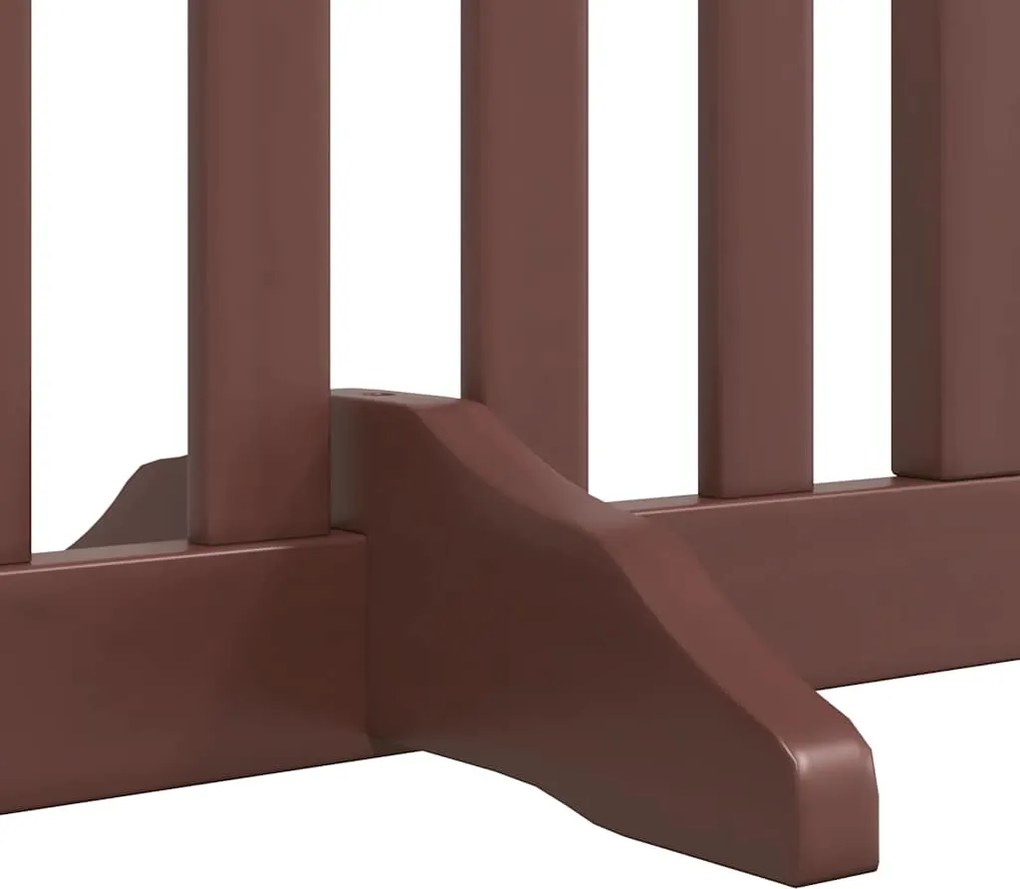Zábrana pro psy s dvířky skládací 6 panelů hnědá 480 cm topol 3155689