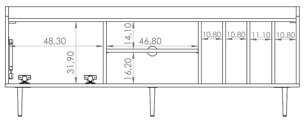 VASINA | TV stolek | VS-08 | RTV150 | 150 cm | dub brandy castello