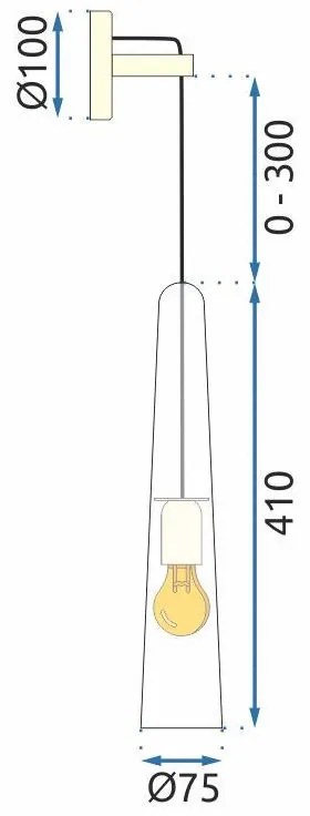 Toolight - Nástěnné svítidlo E27 60W APP896-1W, zlatá, OSW-06890