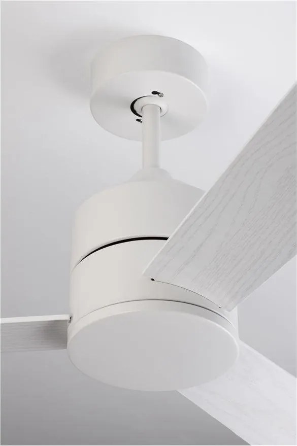 NV 9952355 Stropní ventilátor AXEL bílý hliník a listy dub - NOVA LUCE