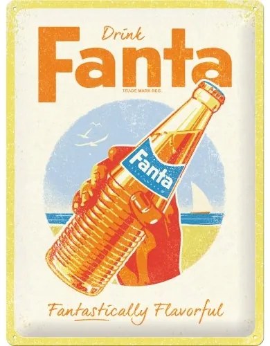 Postershop Plechová cedule: Fanta (Fantastically Flavorful) - 40x30 cm