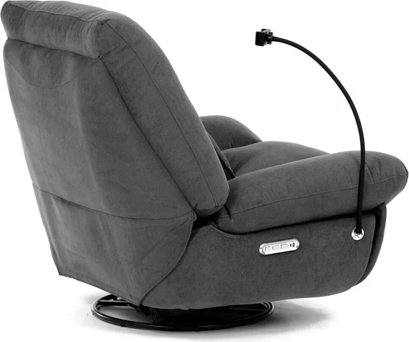 Polohovací křeslo TV-7081 GREY2, elektrické zabudované ovládání, látka, šedá (118 x 112) cm