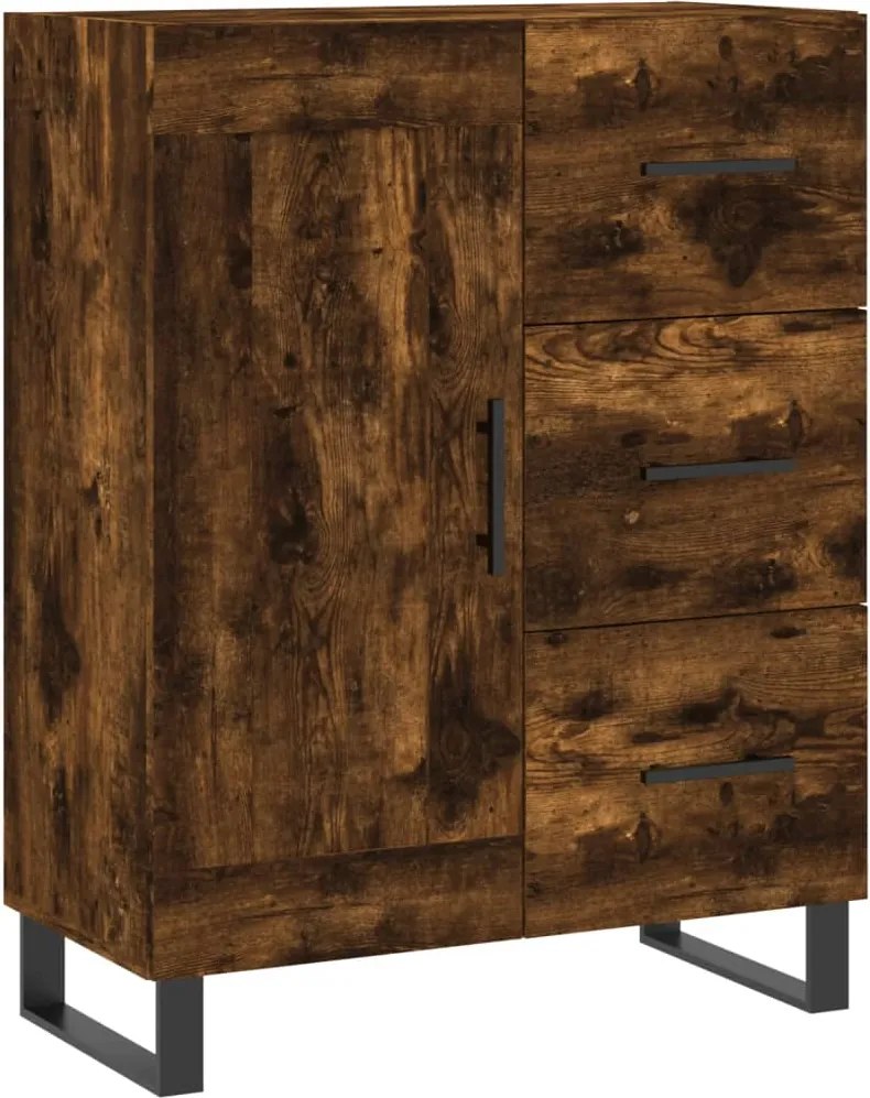 Skříň highboard kouřový dub 69,5 x 34 x 180 cm kompozitní dřevo 3200030