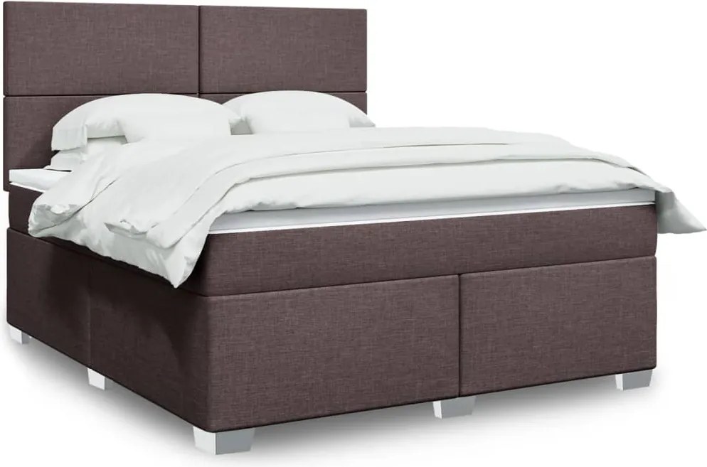 Box spring postel s matrací tmavě hnědá 180x200 cm textil 3290563