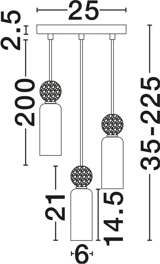 Matně černé kamenné závěsné svítidlo se skleněným stínidlem ø 25 cm Filomena – Nova Luce