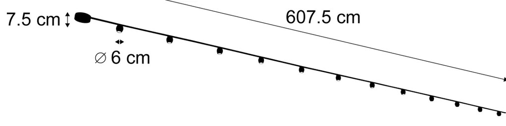 Moderní kolejnicový systém s 12 černými bodovými světly jednofázový - Magnetic Zagaye
