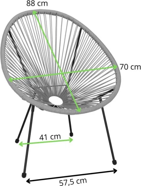 Ratanové zahradní křeslo SPRINGOS LOA GF0086 šedé