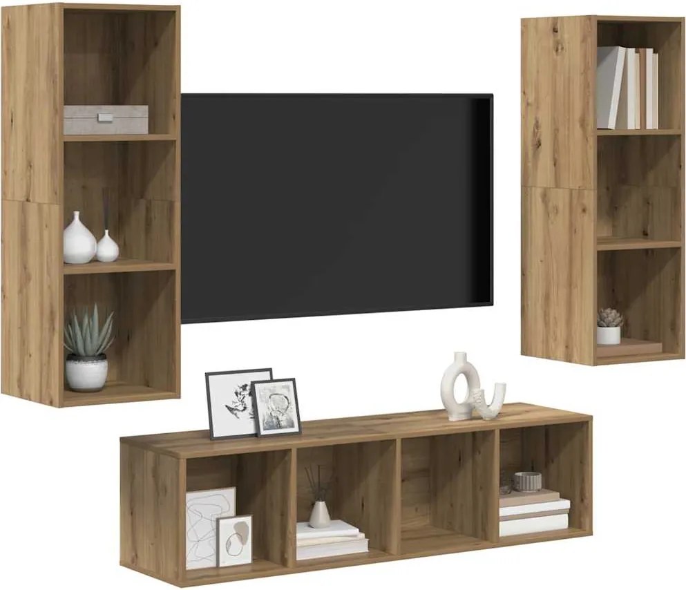 Sestava TV skříněk 3 ks Artisanový dub Kompozitní dřevo 3393131