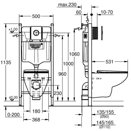 GROHE 39900000 - Sada 6 v 1 SOLIDO 1,13 m keramika/bílá