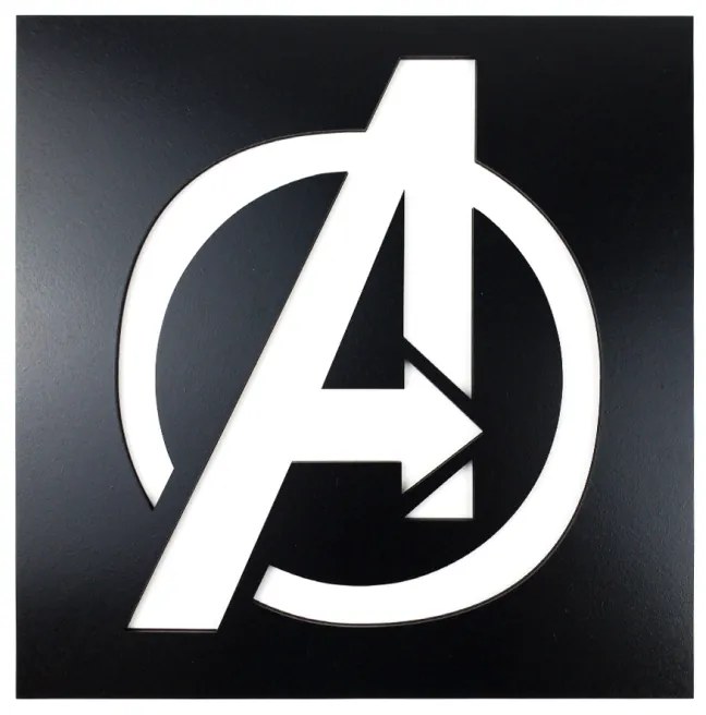 Dřevěná dekorace Symbol Avengers černá (30 x 30 cm) - Kvalitní samolepky.cz