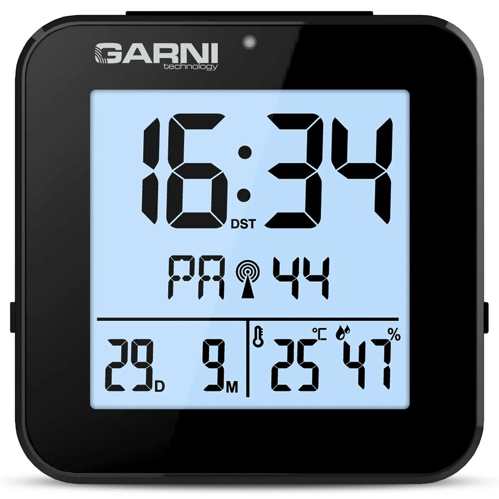 GARNI technology Digitální budík s měřením vnitřní teploty a rel. vlhkosti GARNI 138B