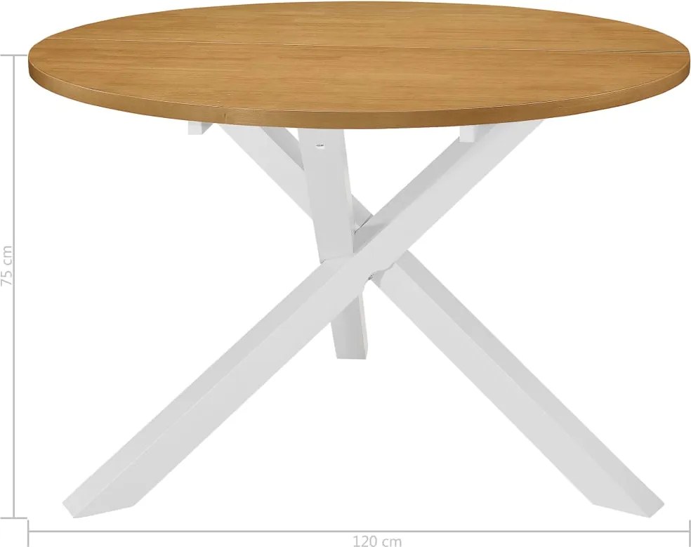 Jídelní stůl bílý 120 x 75 cm MDF 247631