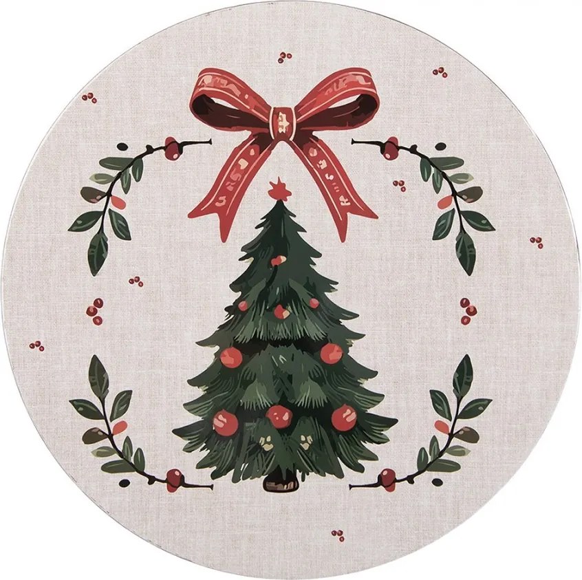 Plastový servírovací talíř se stromky Christmas Harmony - Ø 33*1 cm