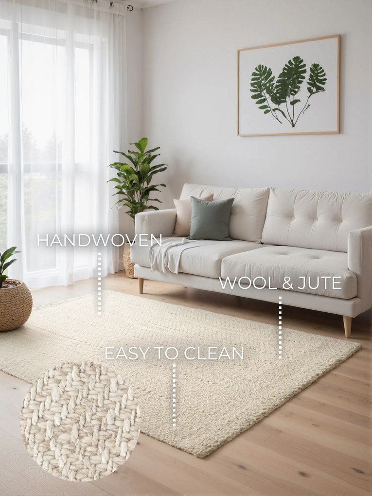 ELLE Decoration, Kusový koberec Majoli 106238 White z kolekce Elle, 200x290, bílá, chodba / předsíň