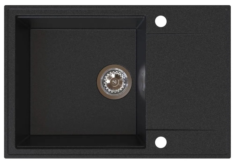 Sink Quality Sink55, kuchyňský granitový dřez 680x460x215 mm, grafitová, SKQ-SINK.G.1KDO