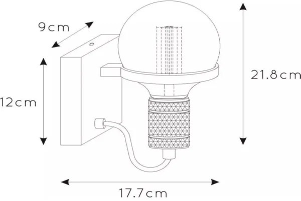 Lucide 30271/01/30 - Nástěnná lampa OTTELIEN 1xE27/60W/230V černá