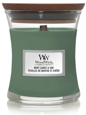 Vonná svíčka WoodWick - Mint Leaves &amp; Oak 85g/20 - 30 hod