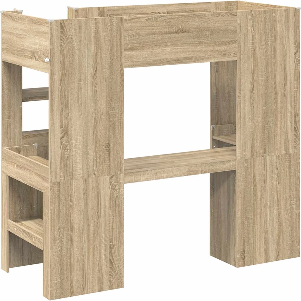 Rám patrové postele se stolem s policí Sonoma dub 75 x 190 cm 3410429