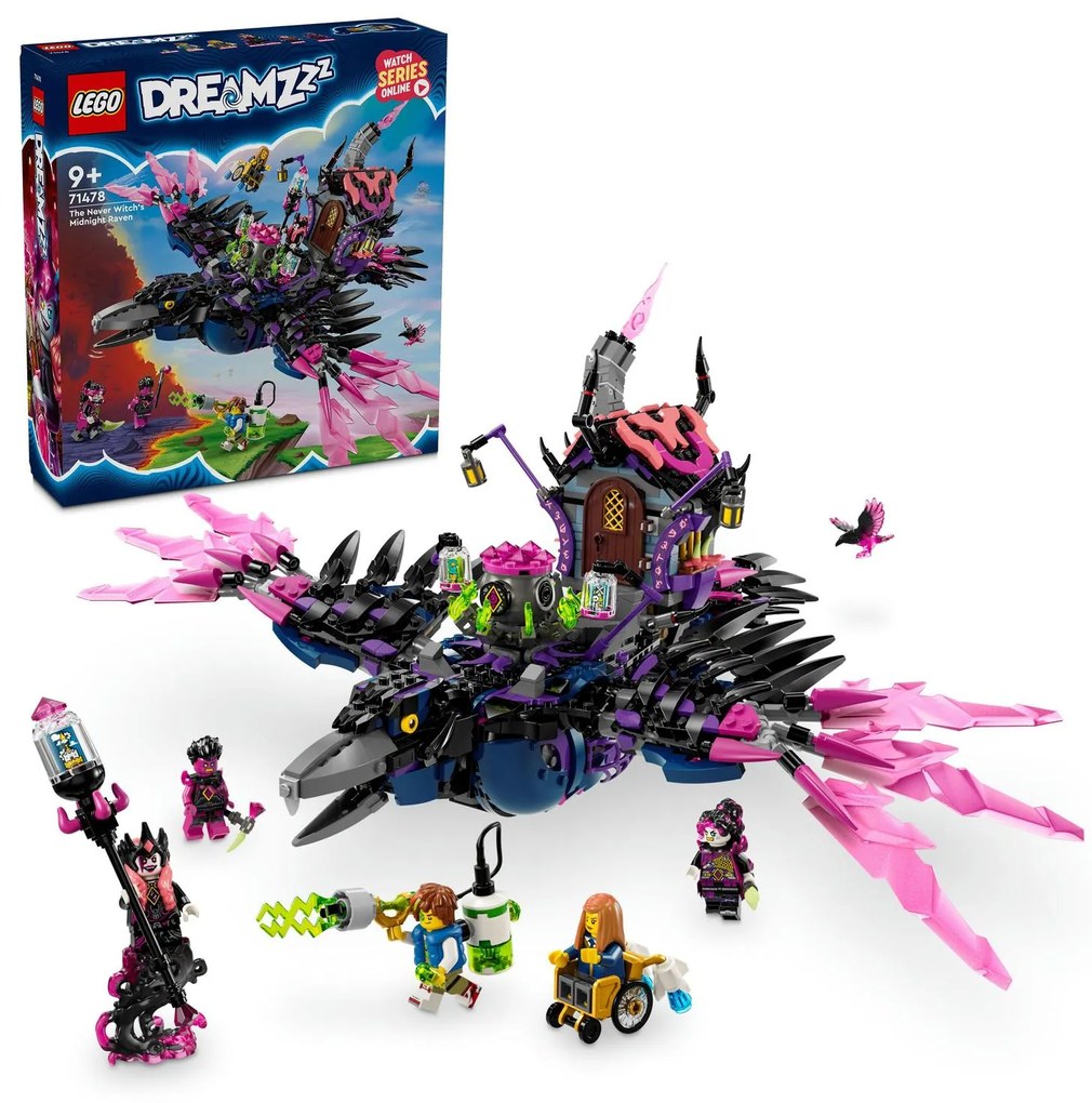 Lego stavebnice lego dreamzzz 71478 nikdyčarodějnice a její půlnoční krkavec