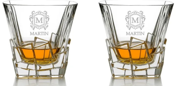 Dekorant Sklenice na whisky s monogramem Crack 310 ml 2KS