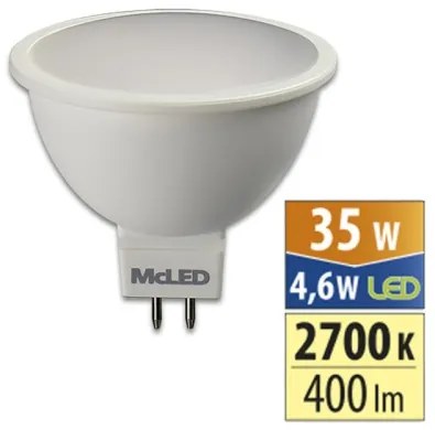 LED žárovka GU5,3 MR16 McLED 4,6W (35W) teplá bílá (2700K), reflektor 12V 100° ML-312.158.87.0