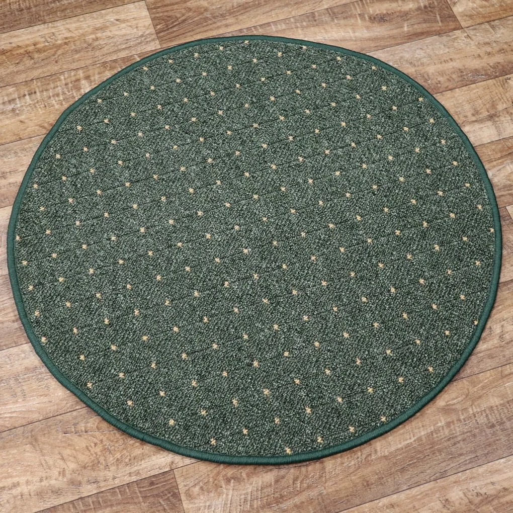 Condor Carpets, Kusový koberec Udinese zelený kruh, 400x400 (průměr) kruh, zelená, chodba / předsíň