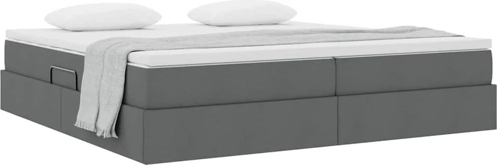 Postel s úložným prostorem a matrací Tmavě šedá 200 x 200 cm 3370249