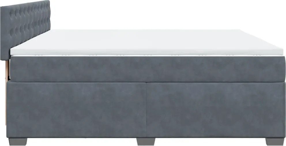 Box spring postel s matrací tmavě šedá 200x200 cm samet 3288715