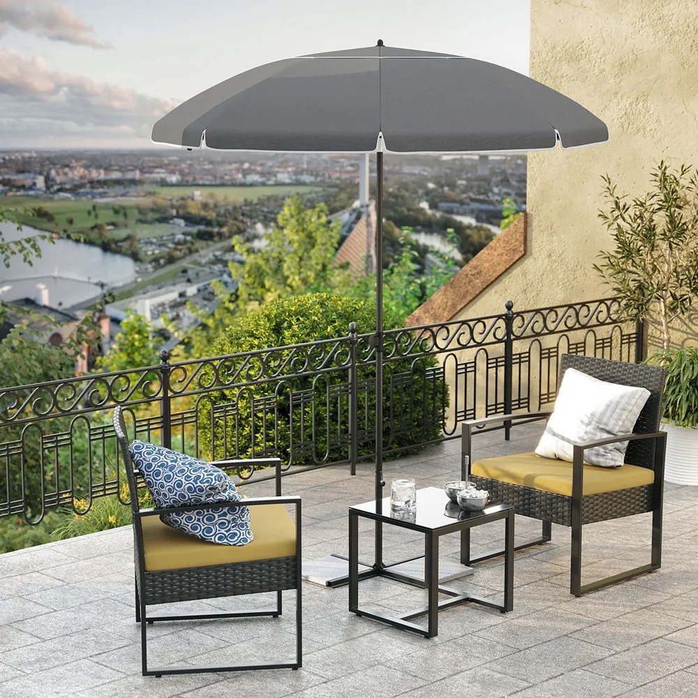 Slunečník SOLARA, Ø160 cm, šedá SongmicsHome