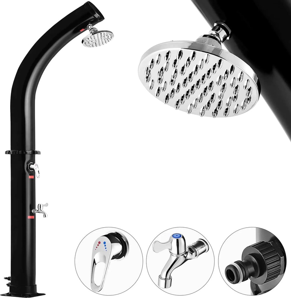 Deuba Zahradní solární sprcha Bow Black 20 L