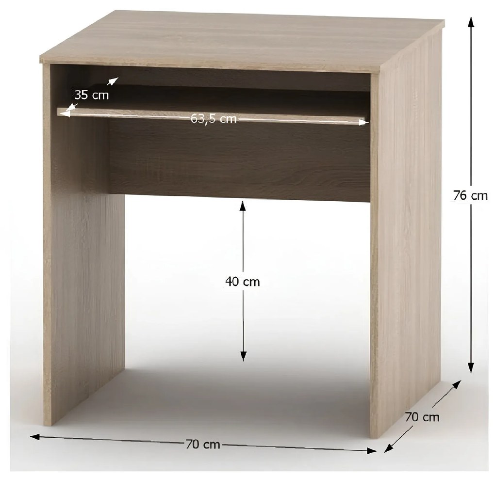 Kondela Psací stůl s výsuvem, dub sonoma, TEMPO ASISTENT NEW 023