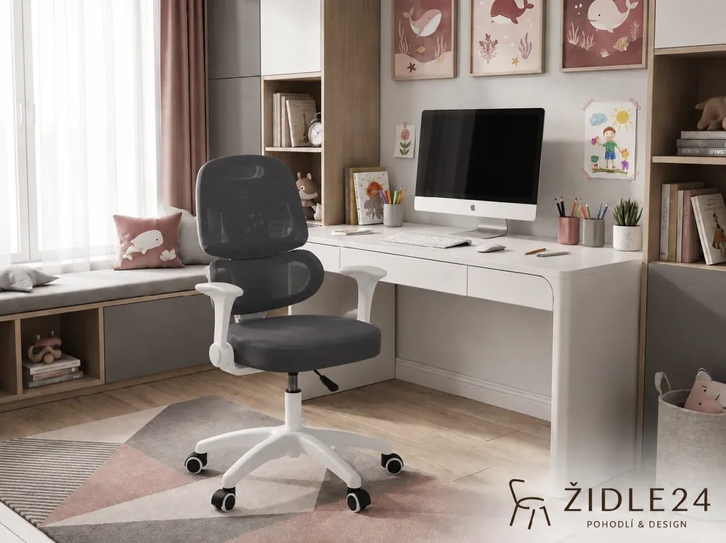 Dětská rostoucí židle PROKID - šedá síťovina