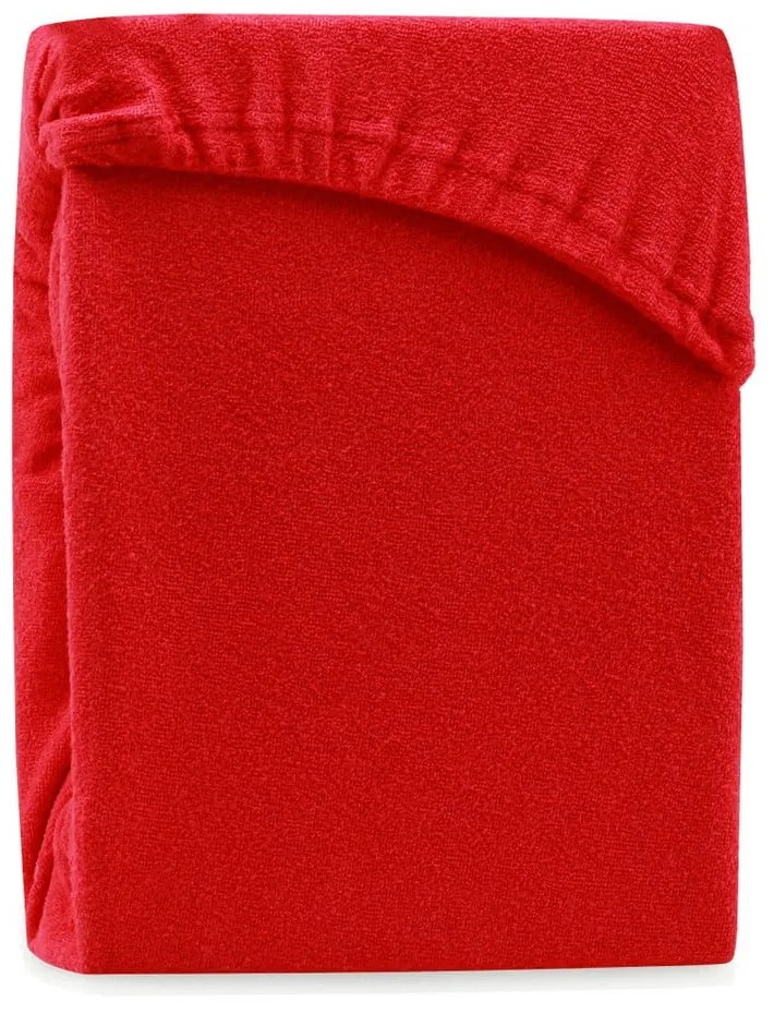 Červené elastické prostěradlo na dvoulůžko AmeliaHome Ruby Red, 200-220 x 200 cm