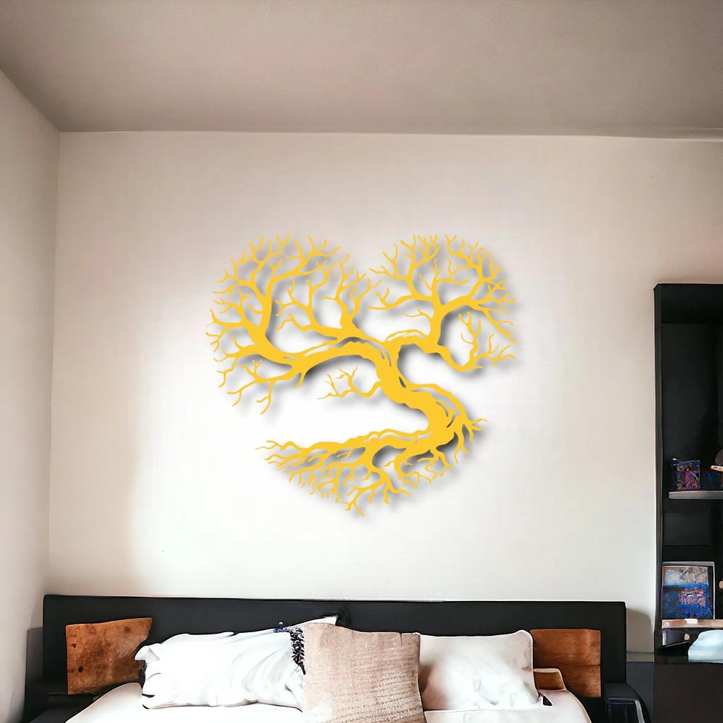 Strom života 7 - kovový obraz na zeď Velikost: 150cm, Barva: Yellow