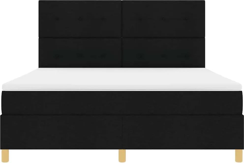 Postel s boxspringem s čelo Černá 180 x 200 cm textil 3339639