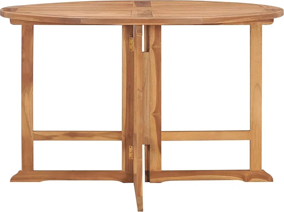 Skládací zahradní jídelní stůl Ø 110 x 75 cm masivní teak 318479