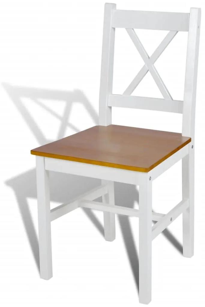 Jídelní židle 4 ks bílé borové dřevo,  241513