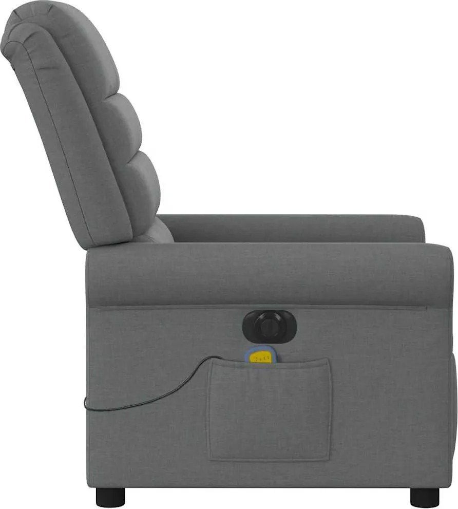 Elektrické masážní polohovací křeslo tmavě šedé textil 3303305