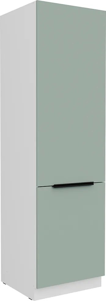 ARIA sb | vysoká skříňka 60 LO-210 2F na vestavnou lednici | 60 cm | ANTI FINGERPRINT povrch | bílá/aquamarine