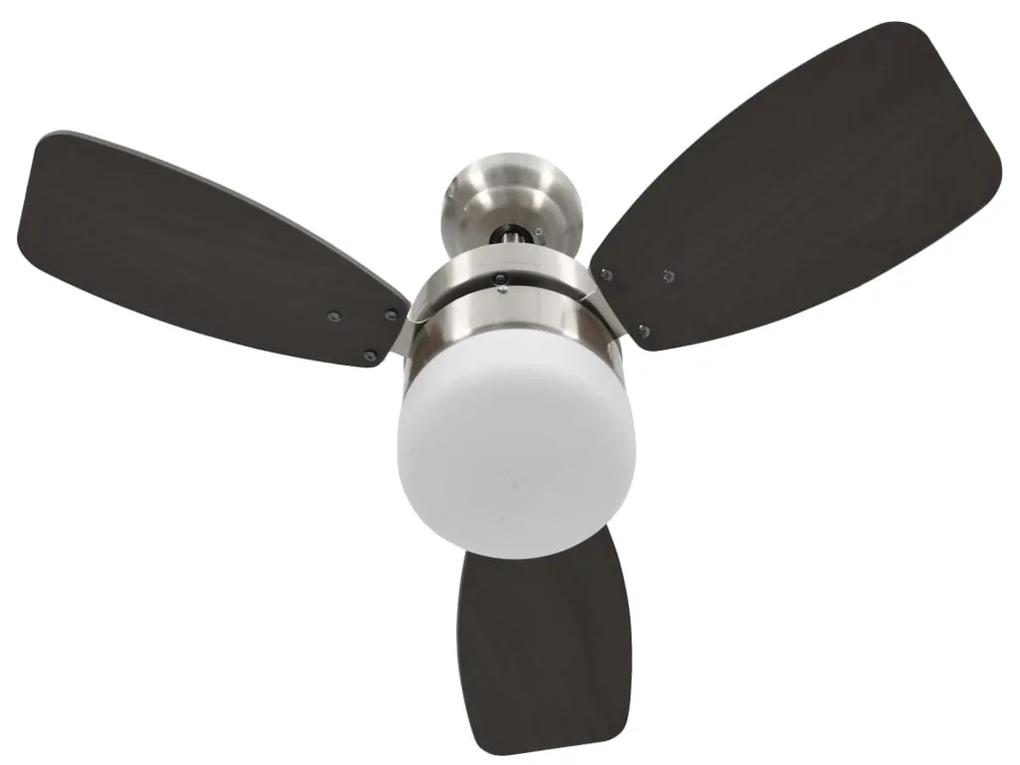 vidaXL Stropní ventilátor světlo a dálkový ovladač 76 cm tmavě hnědý