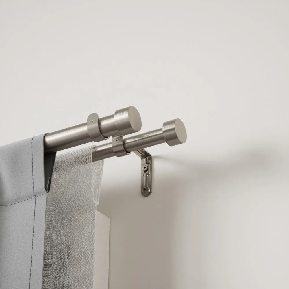 Roztažitelná dvojitá garnýž z nerezové oceli 168 - 305 cm Cappa – Umbra