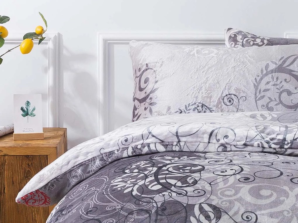 XPOSE® Mikroplyšové povlečení AMÉLIA Exclusive - šedé